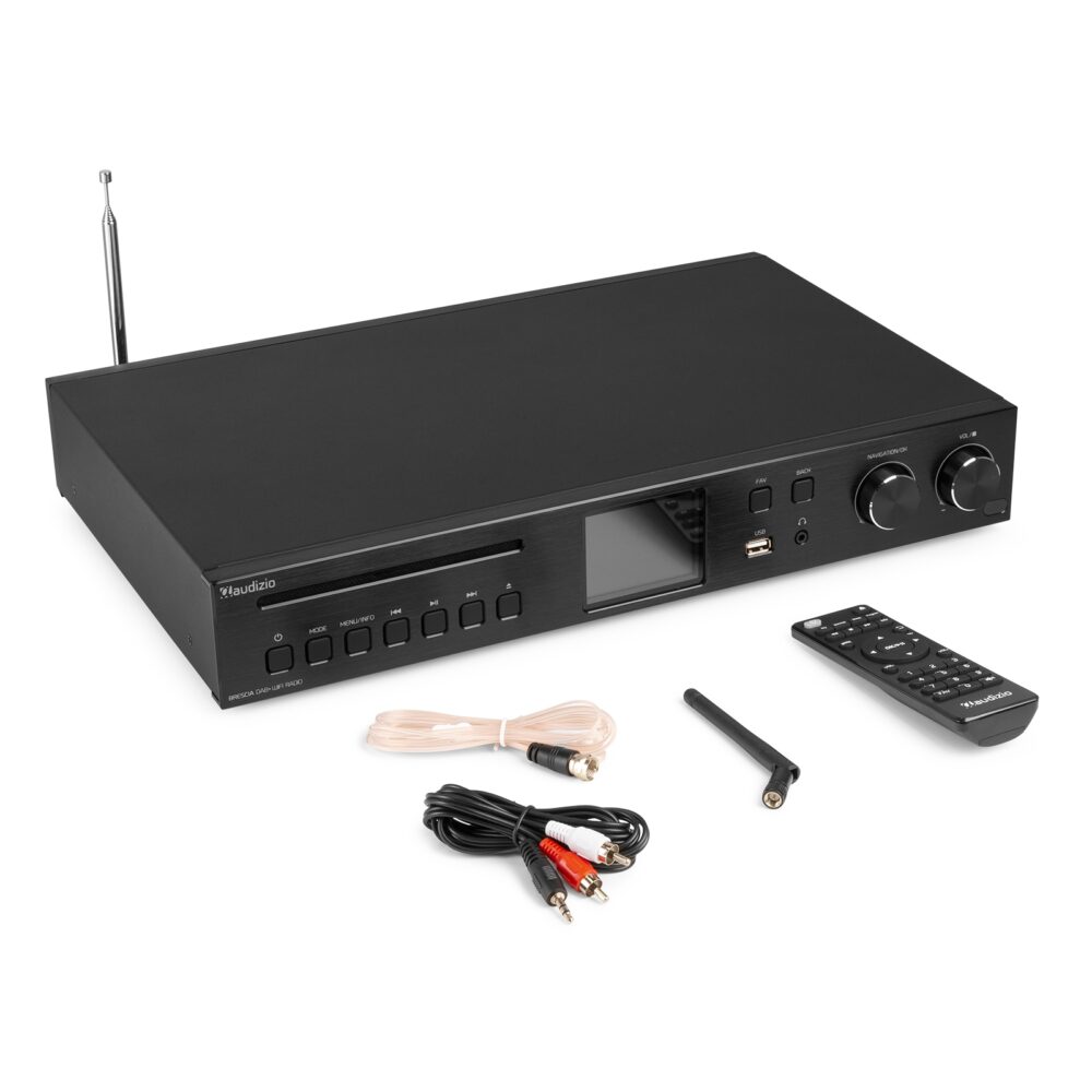 Brescia Internet Receiver with Amplifier, DAB+ and CD Player Black ...