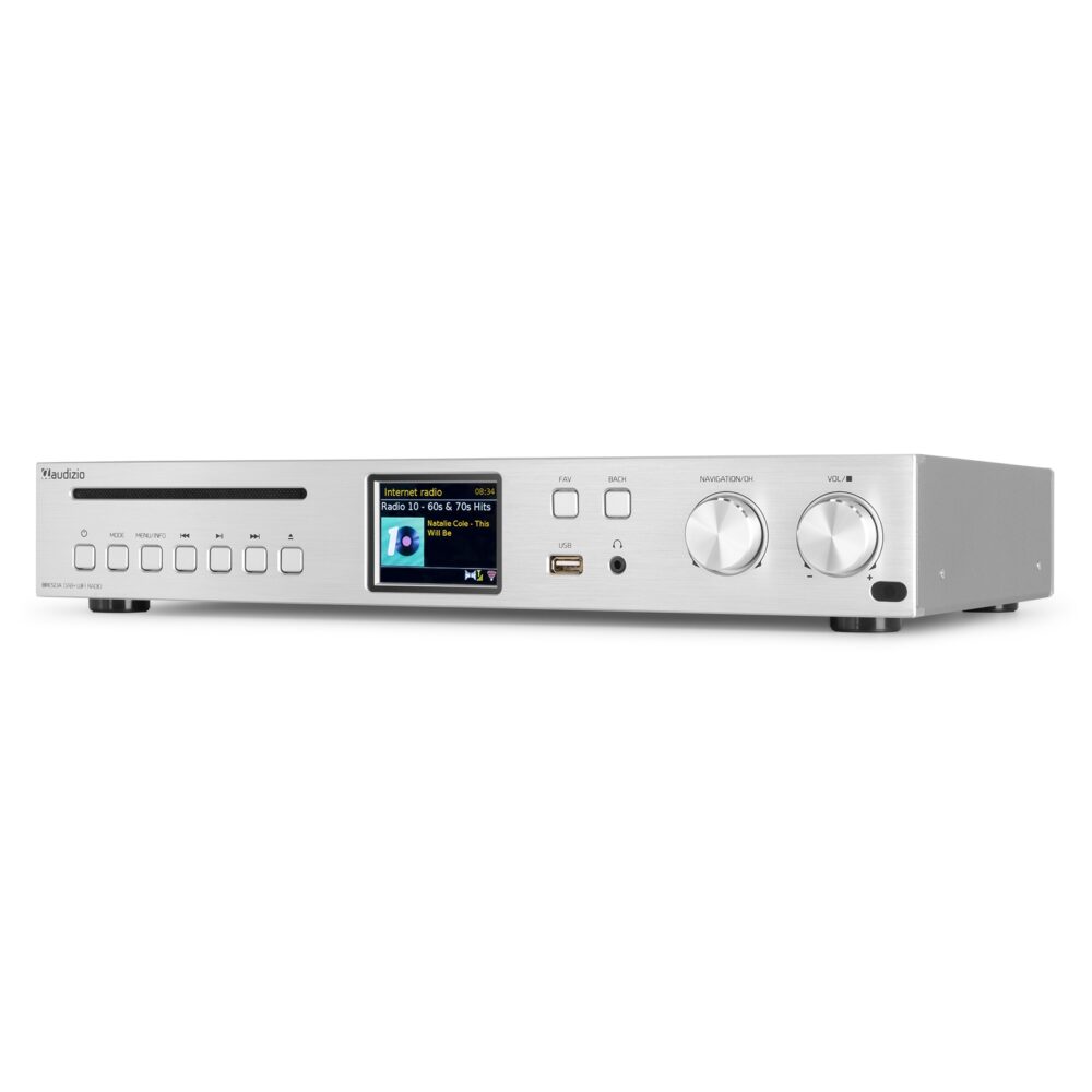 Brescia Internet Receiver with Amplifier, DAB+ and CD Player Aluminium ...