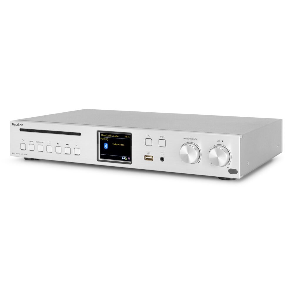 Brescia Internet Receiver with Amplifier, DAB+ and CD Player Aluminium ...