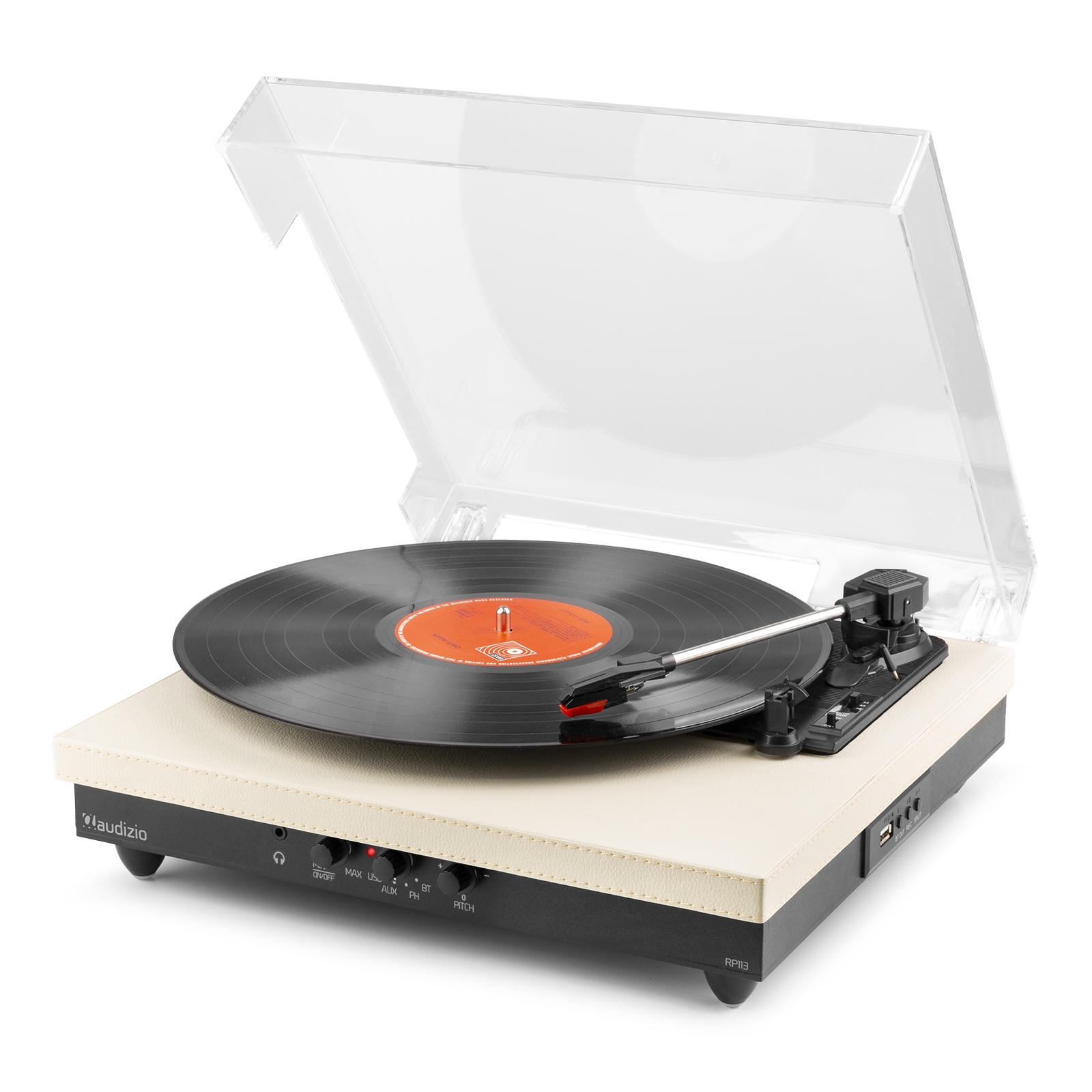 RP113C Record Player with BT in/out Cream – Audizio