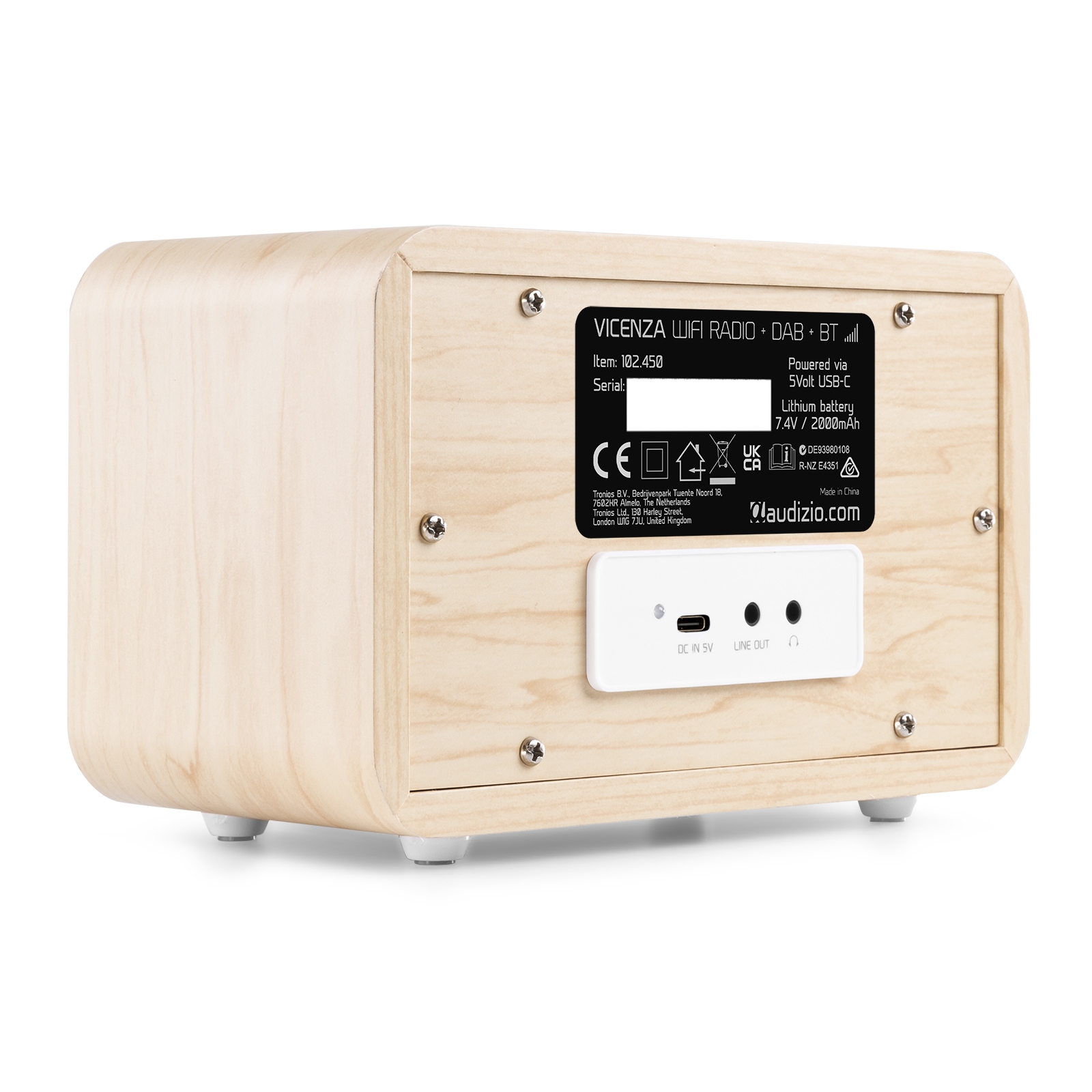 Vicenza WIFI Internet Radio with DAB+ and Battery White – Audizio