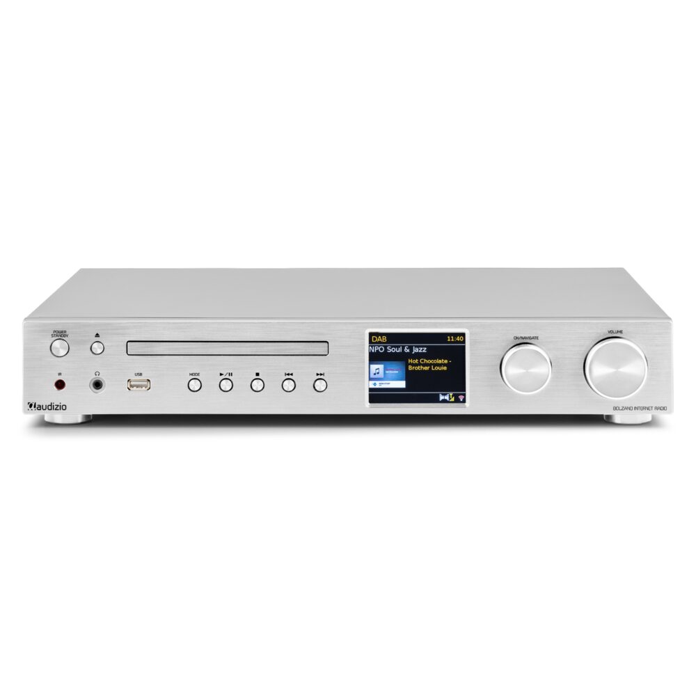 Bolzano Internet Receiver with Amplifier, DAB+ and CD Player Aluminium ...